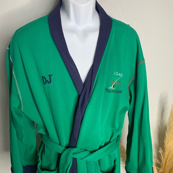 Nautica | Other | Vintage 9s Nautica Mens Bathrobe Green Sail Boat ...